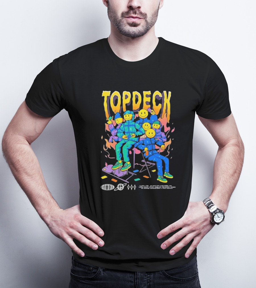 TOPDECK Smiley Squad Vibrant Characters With Musical Vibes T-Shirt