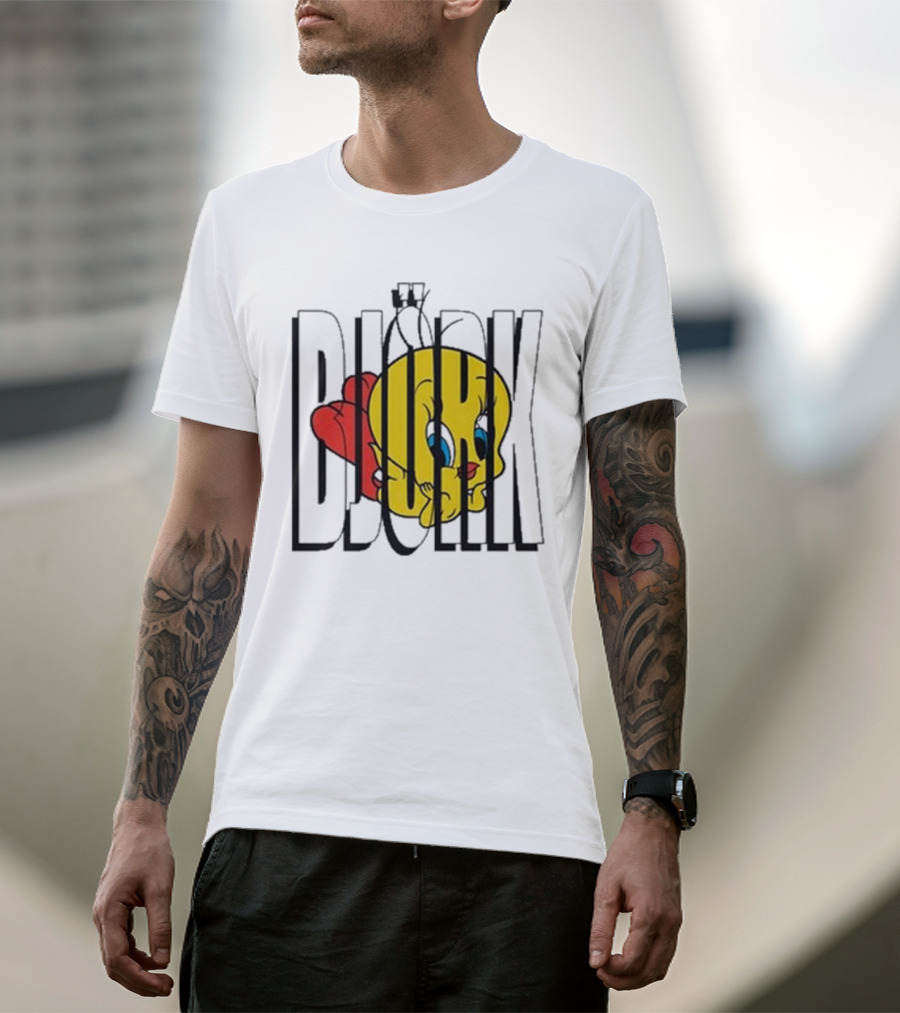 Lxix Apparel Tweety Bjork Bold Cartoon Contrast T-Shirt
