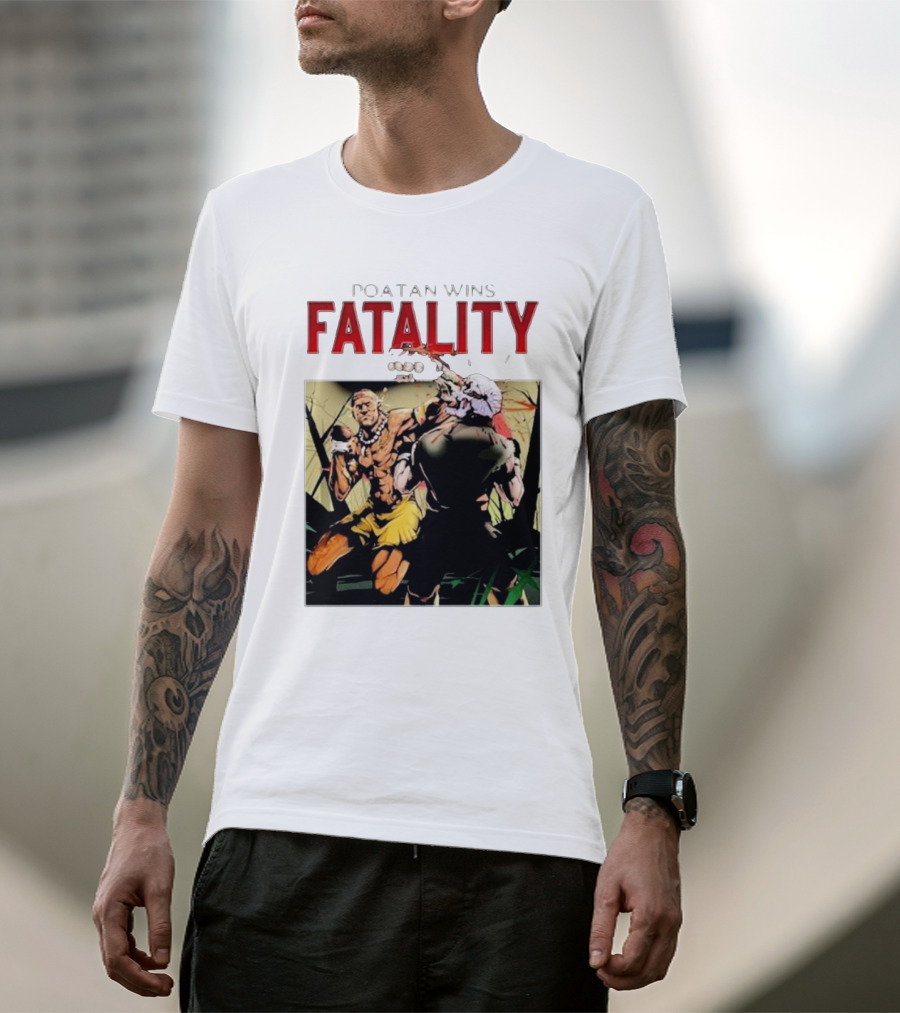 Poatan Wins Fatality Comic Style Fight Scene T-Shirt