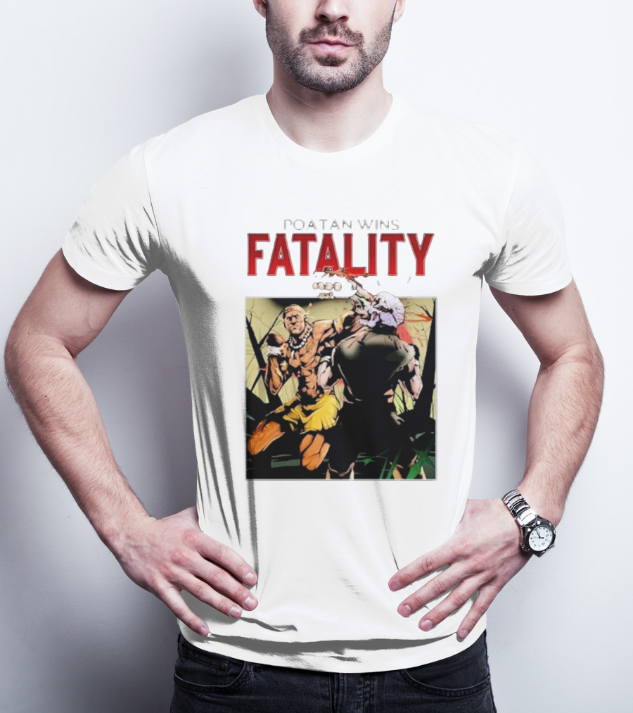 Poatan Wins Fatality Comic Style Fight Scene T-Shirt