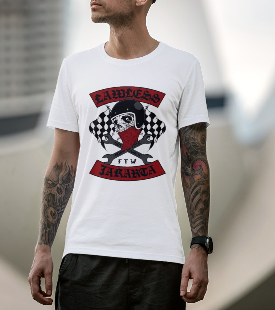 Lawless Jakarta FTW Outlaw Bones Punch Road Skull T-Shirt