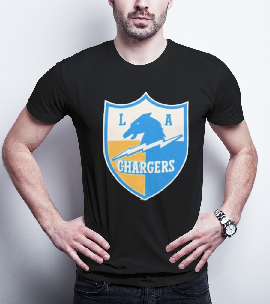 Los Angeles Chargers 1961 Vintage Logo Shield With Horse And Bolt T-Shirt