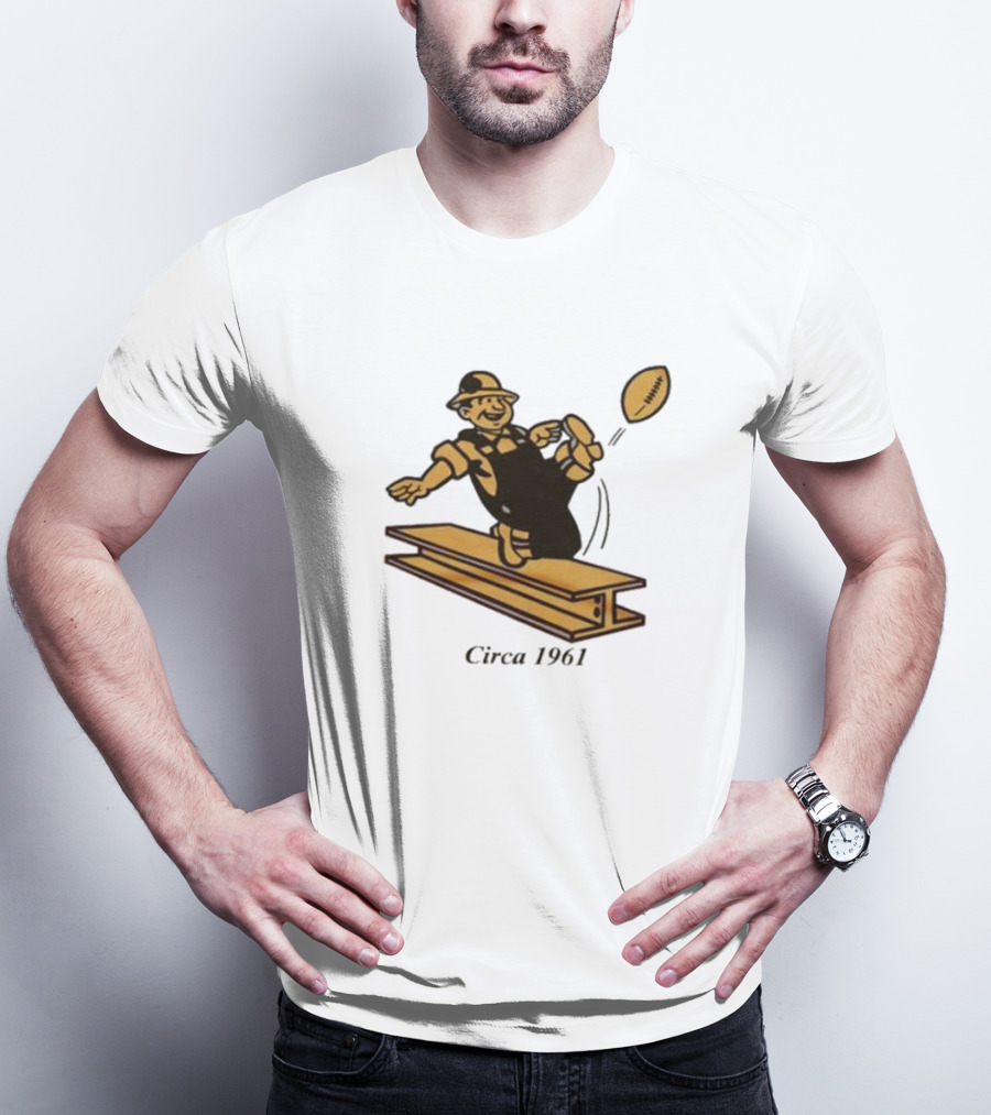 Pittsburgh Steelers Circa 1961 Football Kick Ironworker T-Shirt