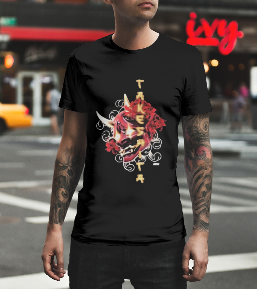 Takeshita Demon Oni Mask Floral ABM T-Shirt
