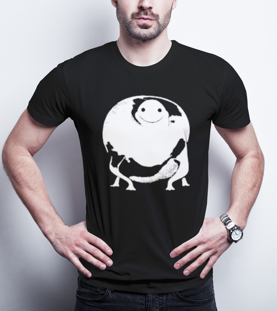Marble City Pizza Cow Happy Black And White Smiling Cow T-Shirt