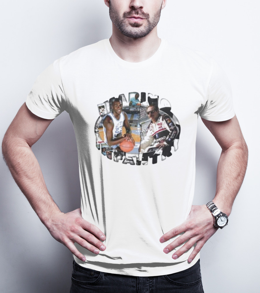 Marino Infantry Dale Earnhardt And Michael Jordan Crossover Sports Legends Collage T-Shirt