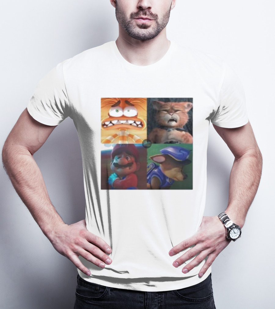 Panic Attack Anxiety Inside Out Puss In Boots Mario Paw Patrol Quartet T-Shirt