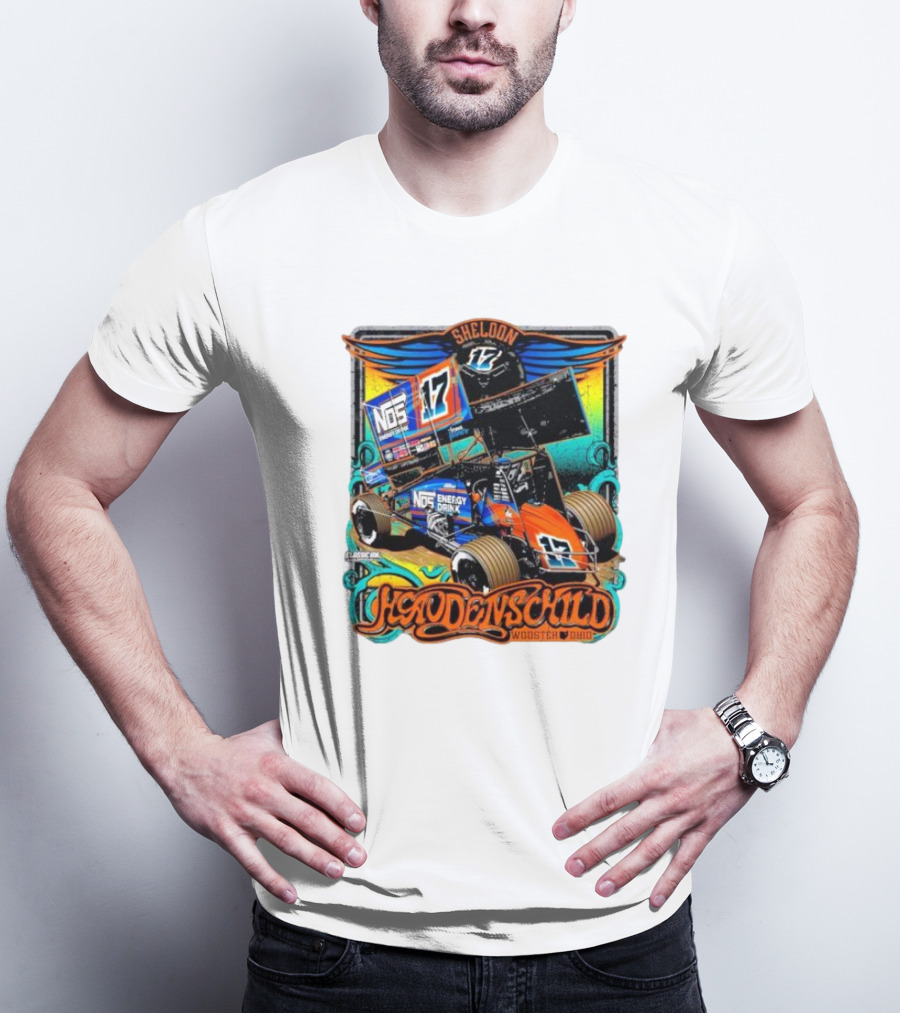 Sheldon Haudenschild NOS Energy Drink 17 Wooster Ohio Classic Ink Racing T-Shirt