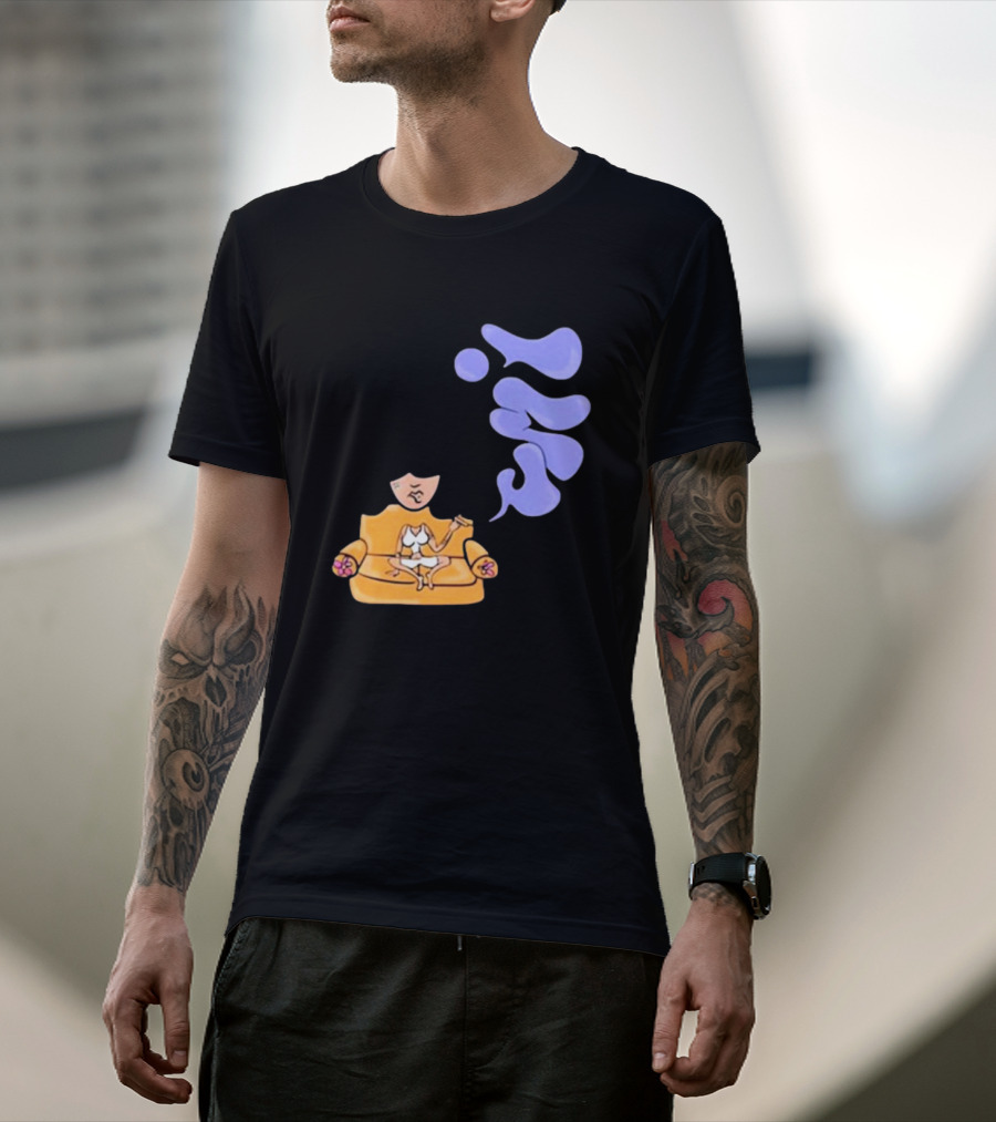Umi Sitting On Couch With Whoisumi Stylized Smoke T-Shirt