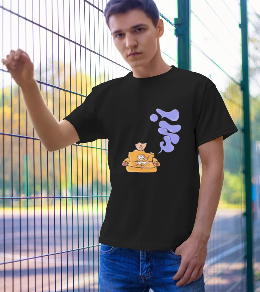 Umi Sitting On Couch With Whoisumi Stylized Smoke T-Shirt