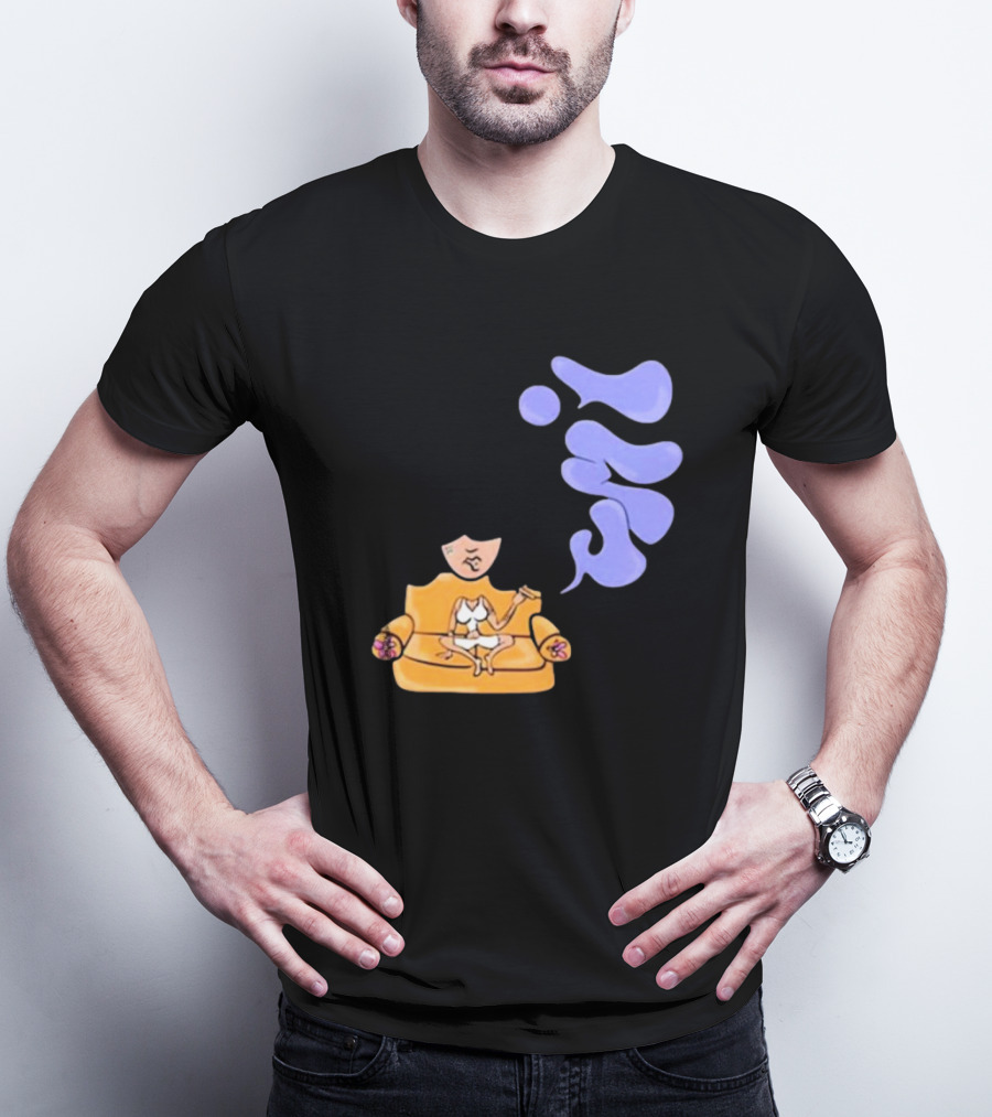 Umi Sitting On Couch With Whoisumi Stylized Smoke T-Shirt