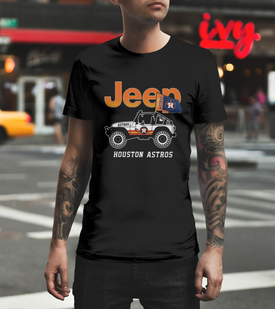 Jeep Astros Houston Astros Baseball Flag Wrangler T-Shirt