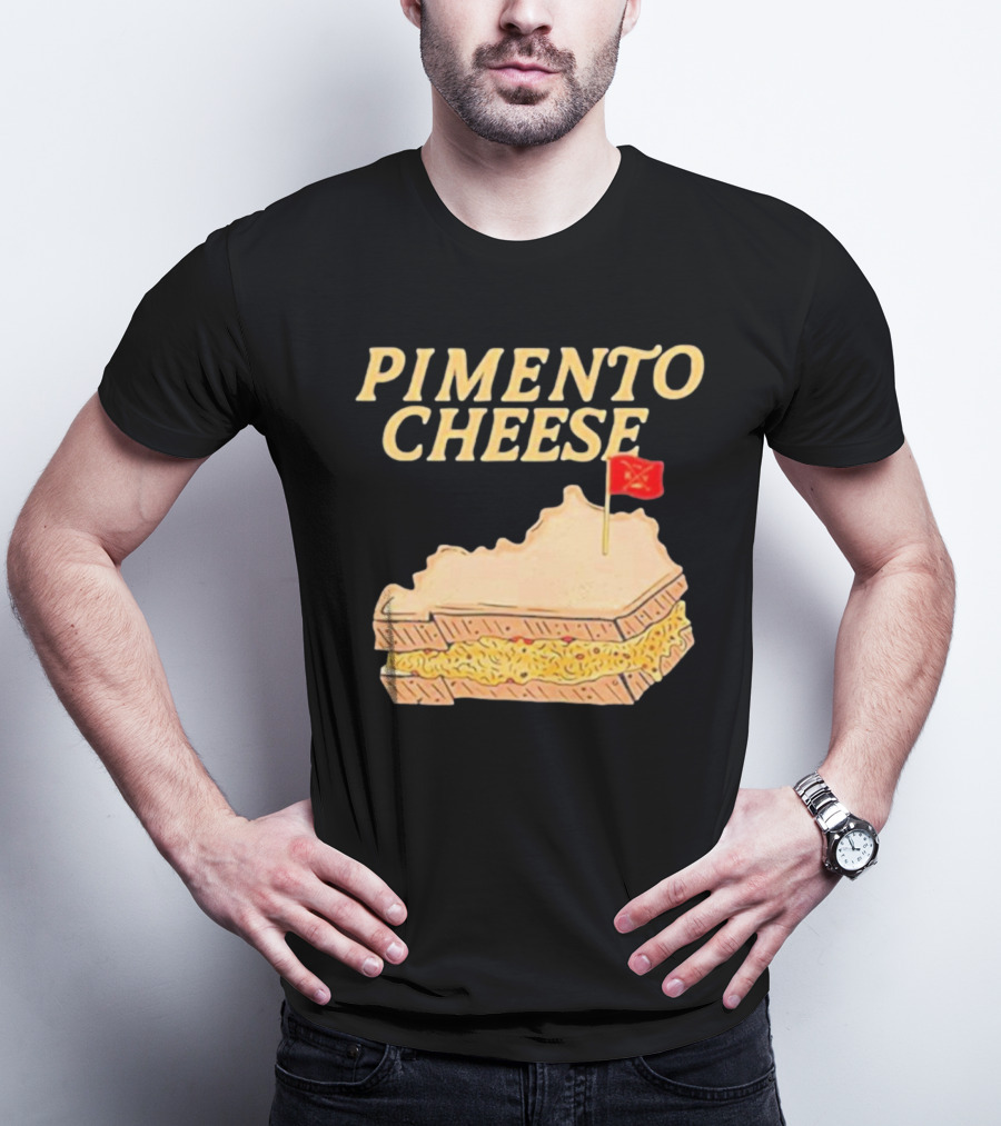 Pimento Cheese Sandwich With Kentucky Shape And Flag T-Shirt