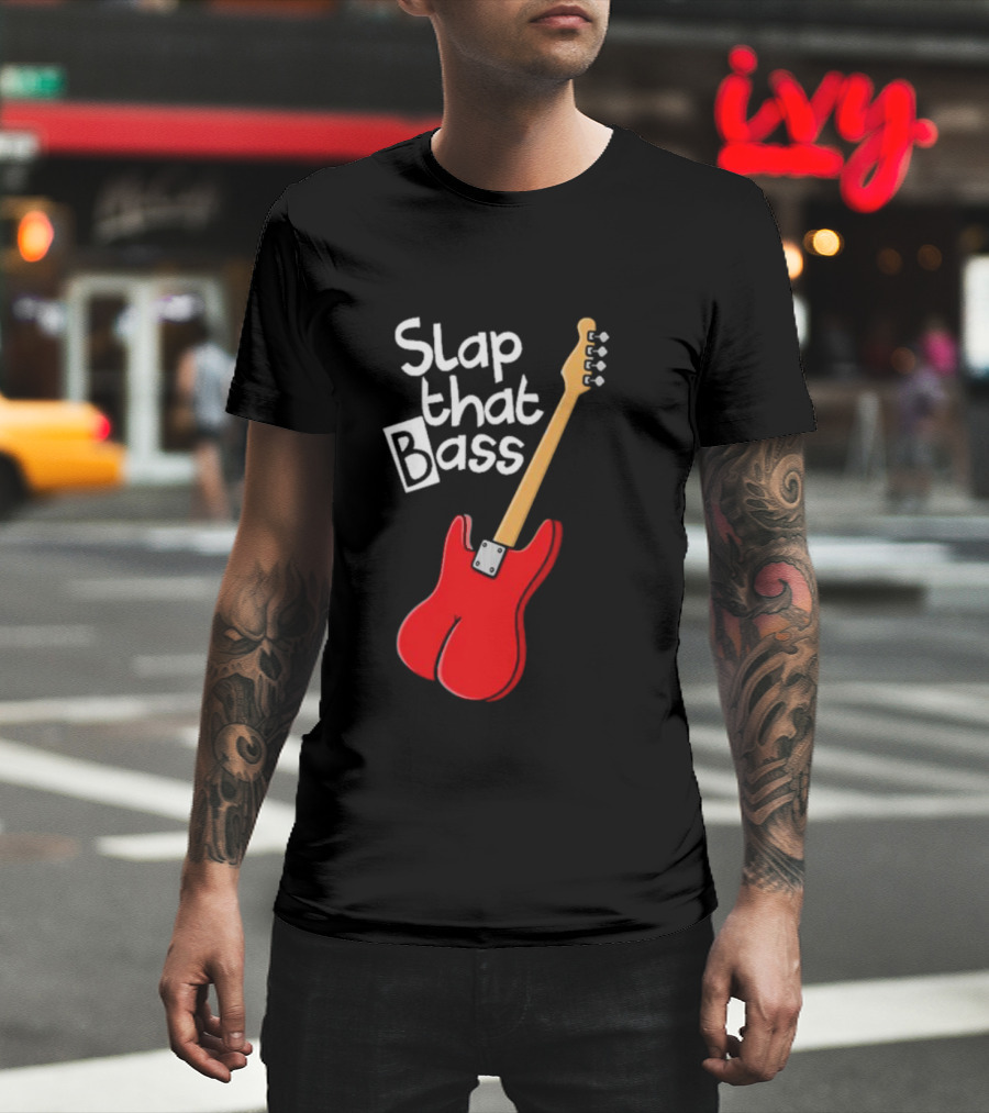 Slap That Bass Red Electric Guitar T-Shirt