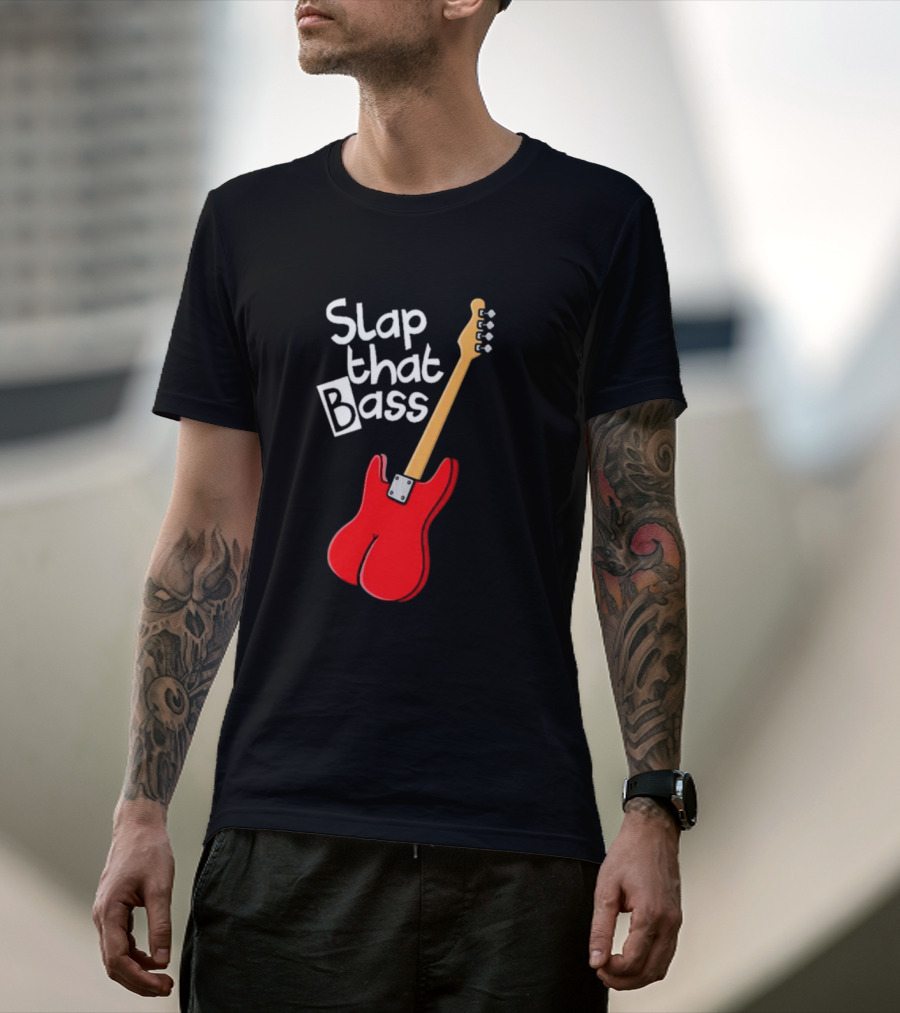 Slap That Bass Red Electric Guitar T-Shirt
