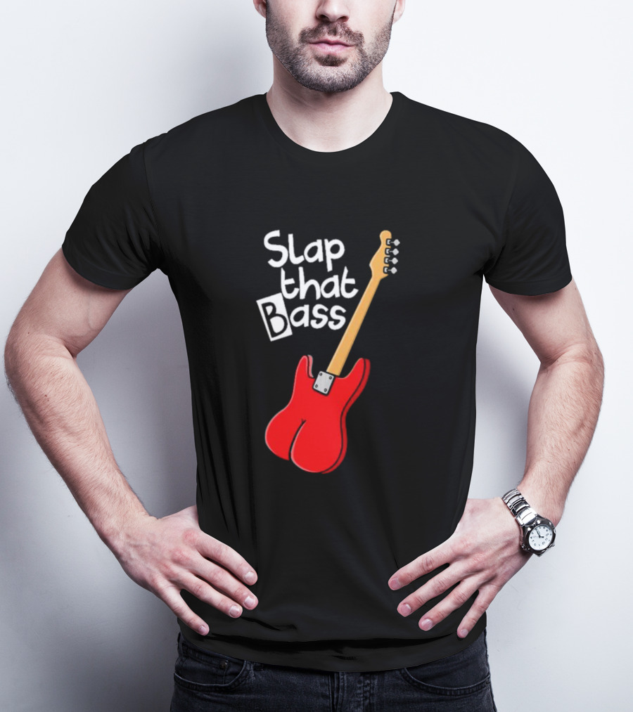 Slap That Bass Red Electric Guitar T-Shirt