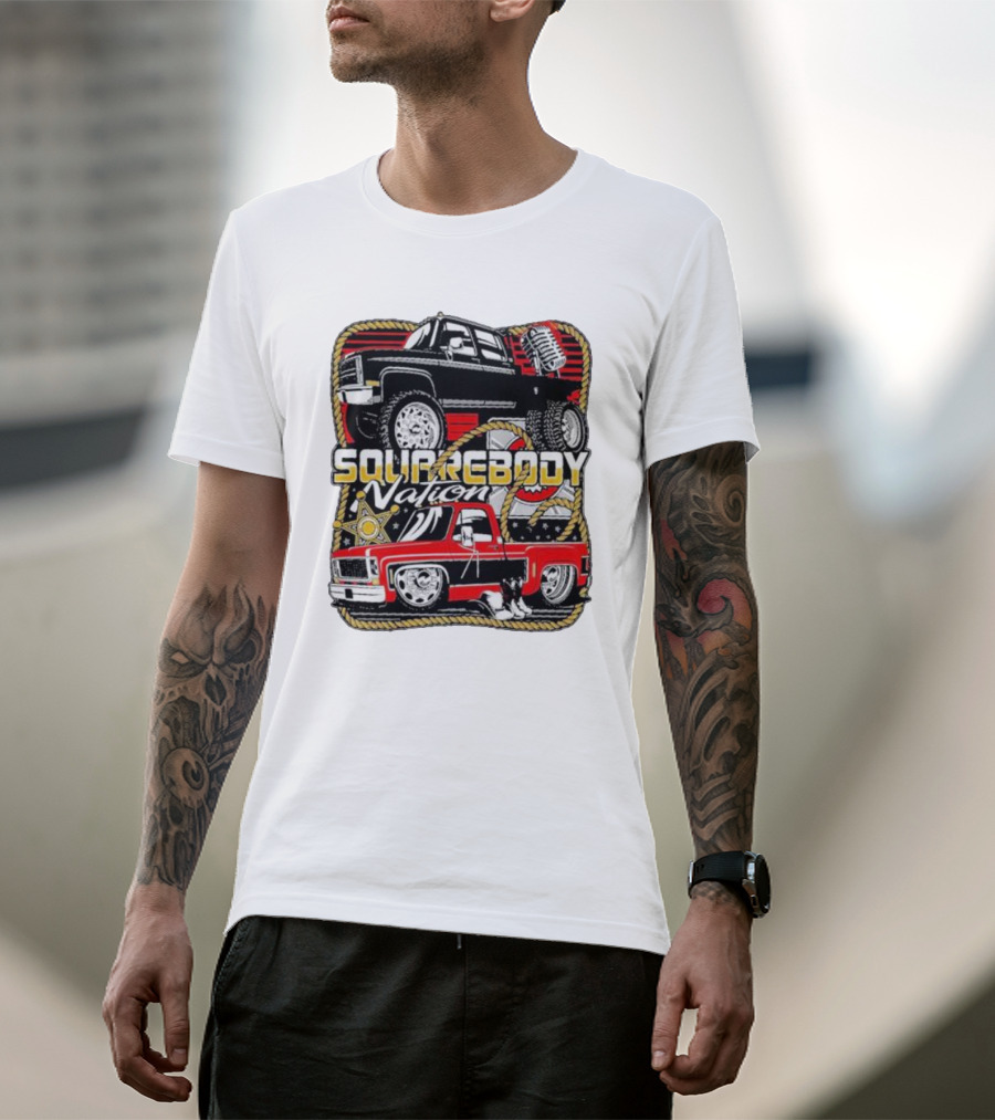 Squarebody Nation Pick Up Trucks And Cowboys Icons T-Shirt