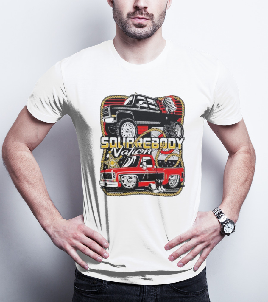 Squarebody Nation Pick Up Trucks And Cowboys Icons T-Shirt
