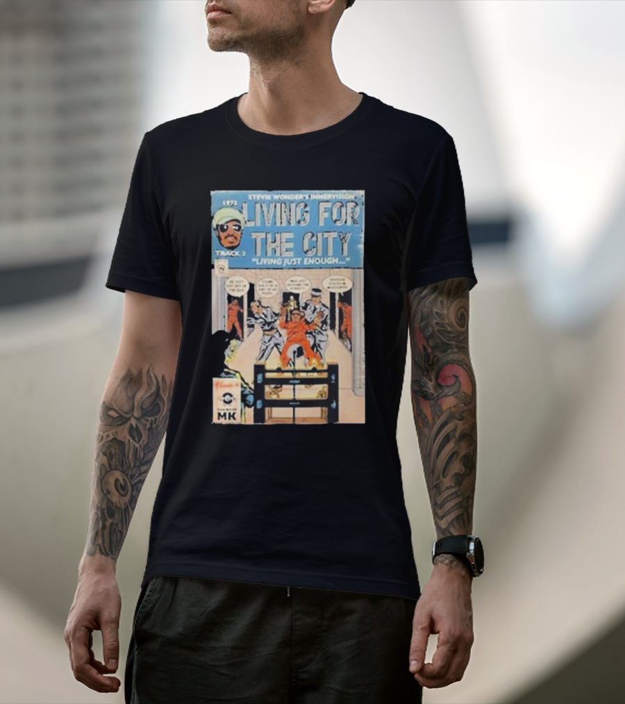 1973 Stevie Wonder's Innervision Living For The City Track 3 Comic T-Shirt