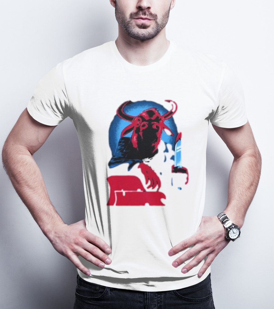 Papa Meat Cyber Bully Cow With Knife Dark Humor T-Shirt