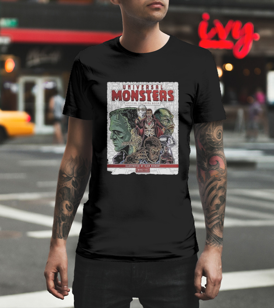 Universal Monsters Illustrated By Alan Robert Coloring Book T-Shirt
