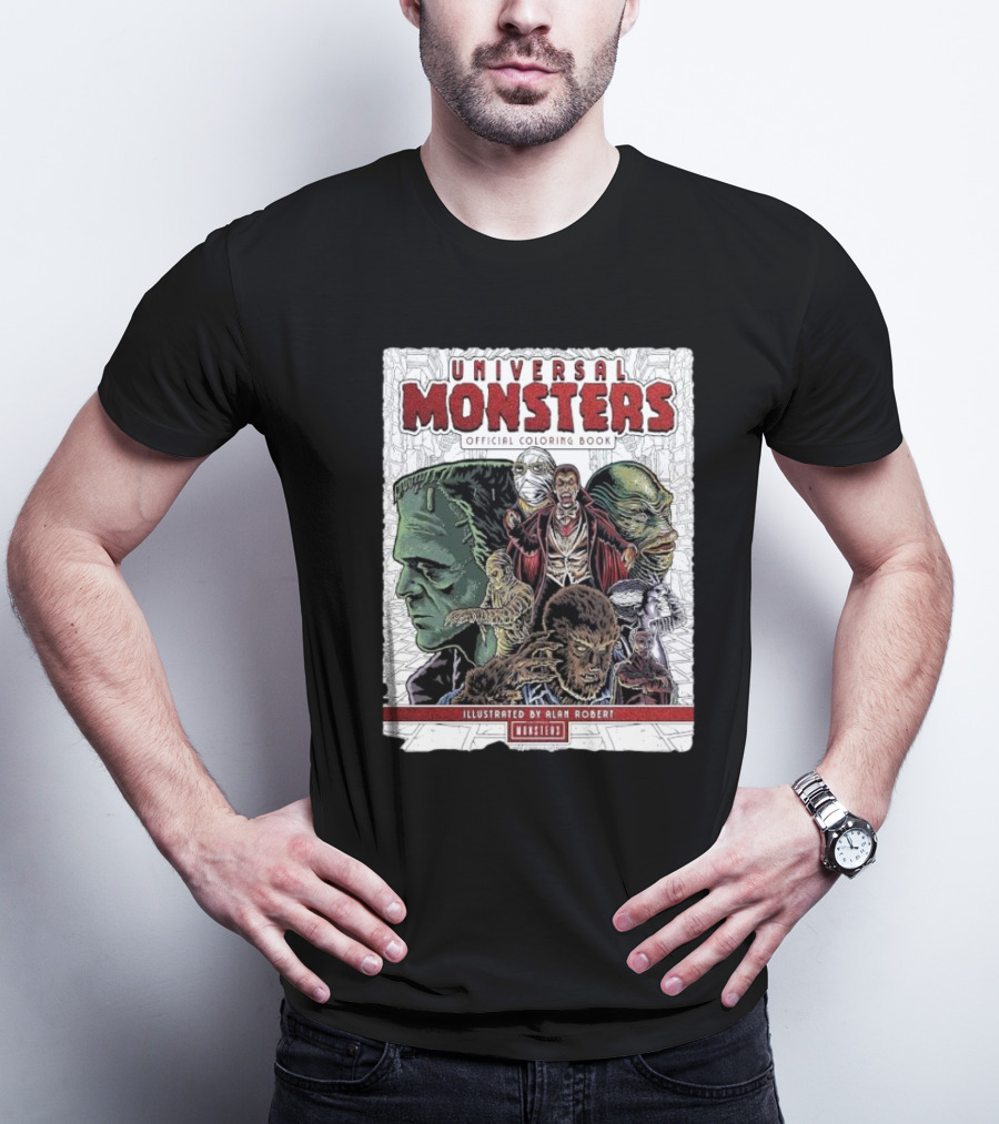 Universal Monsters Illustrated By Alan Robert Coloring Book T-Shirt