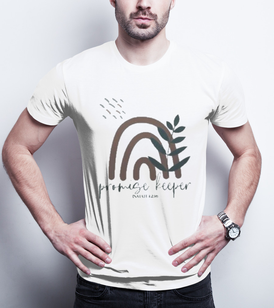 Promise Keeper Isaiah 42 16 Rainbow And Leaves T-Shirt
