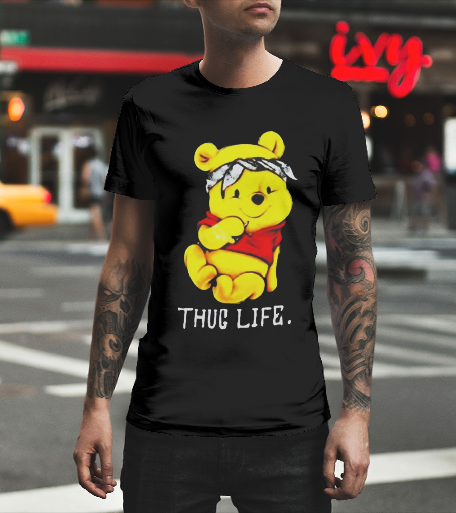Rare Winnie The Pooh Thug Life Bandana T-Shirt