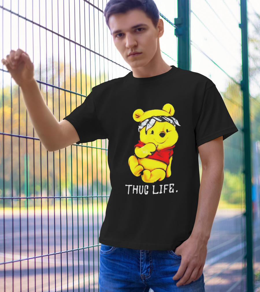 Rare Winnie The Pooh Thug Life Bandana T-Shirt