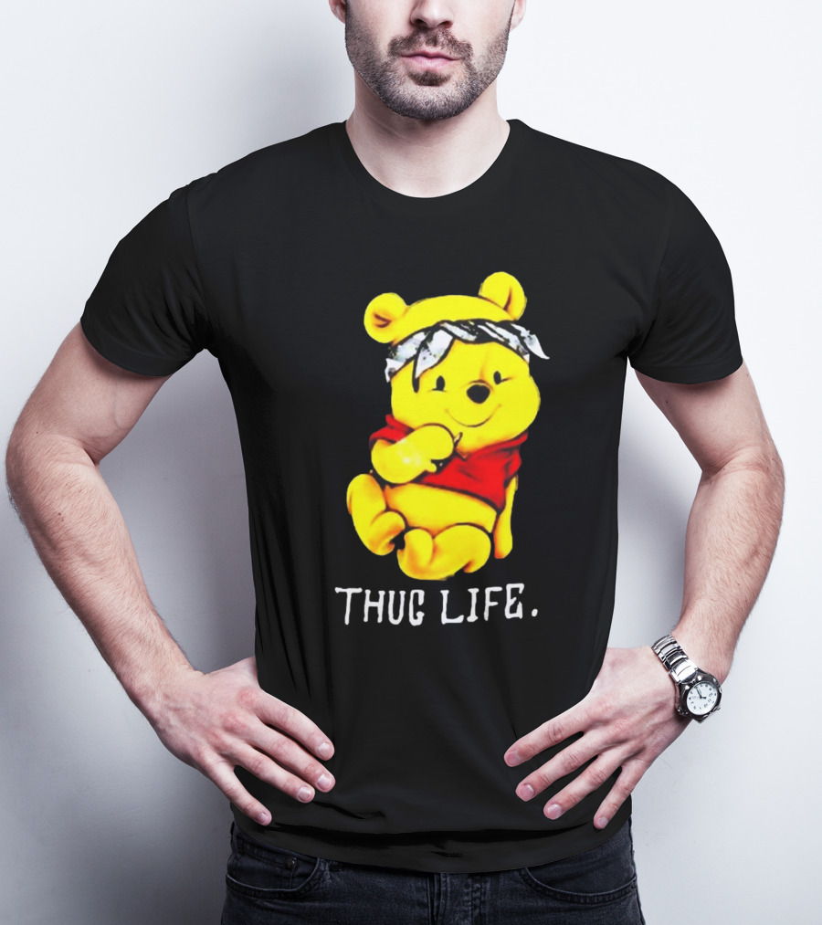 Rare Winnie The Pooh Thug Life Bandana T-Shirt
