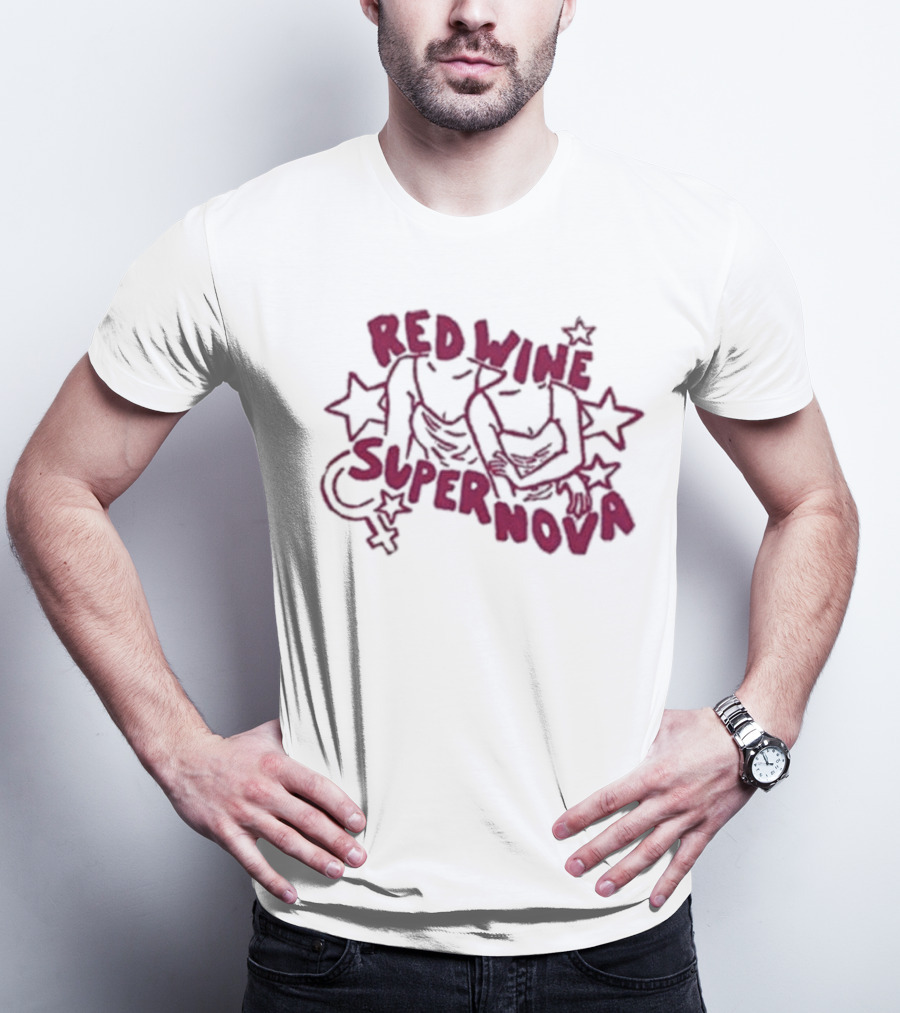 Red Wine Supernova Stars And Astrological Symbols T-Shirt