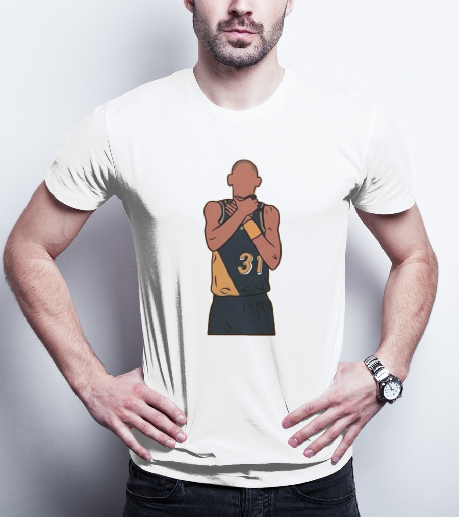 Reggie Miller Choke Gesture Number 31 Basketball T-Shirt