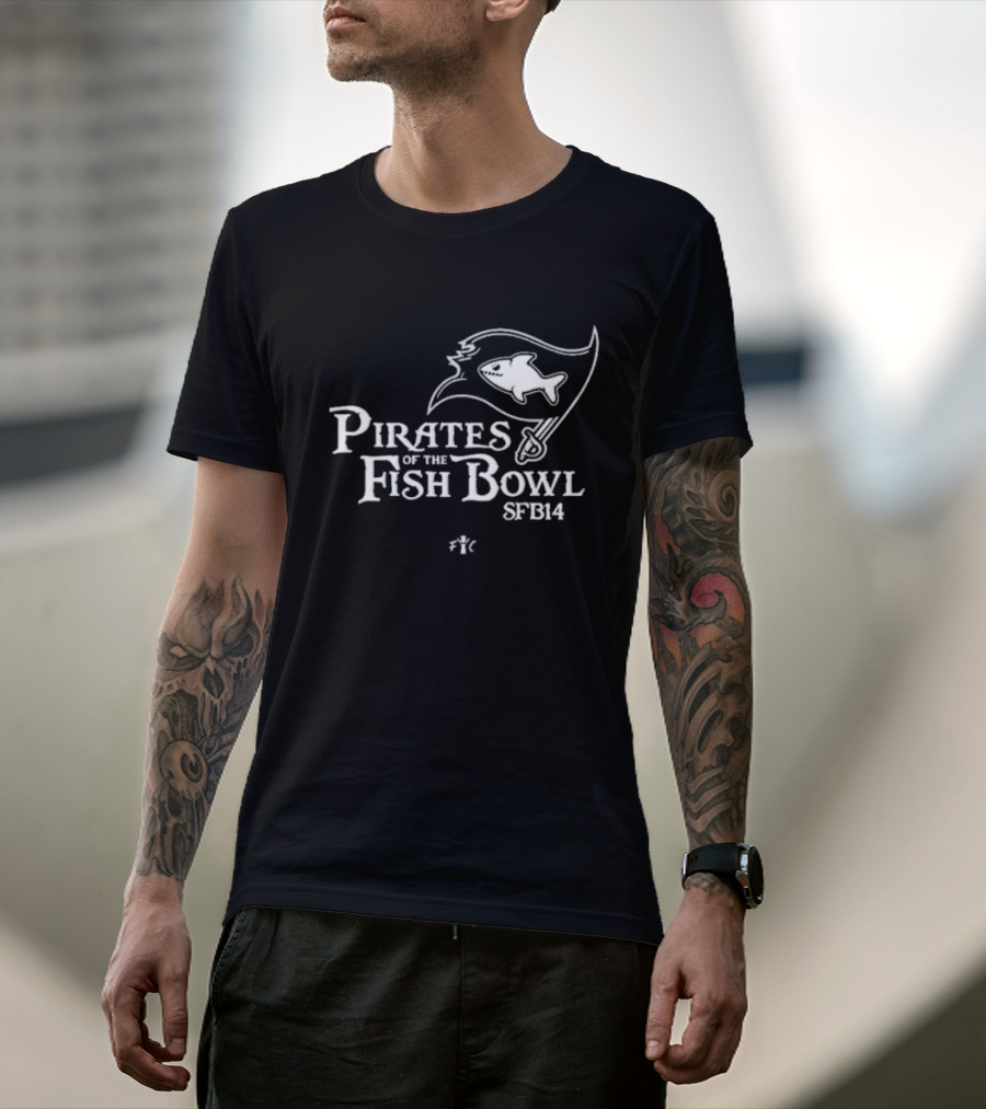Pirates Of The Fish Bowl SFB14 Flag Shark T-Shirt