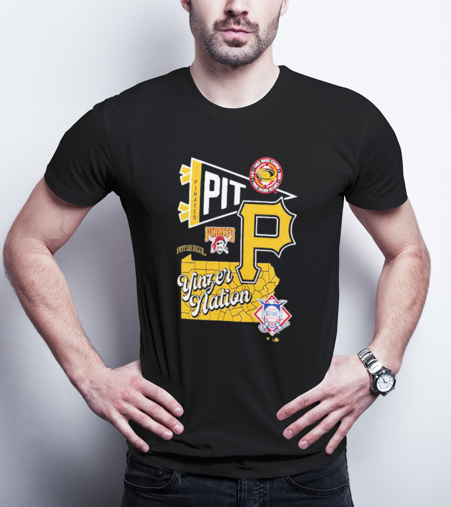 Pittsburgh Pirates PIT Logo Yinzer Nation Medical Firefighters Union T-Shirt
