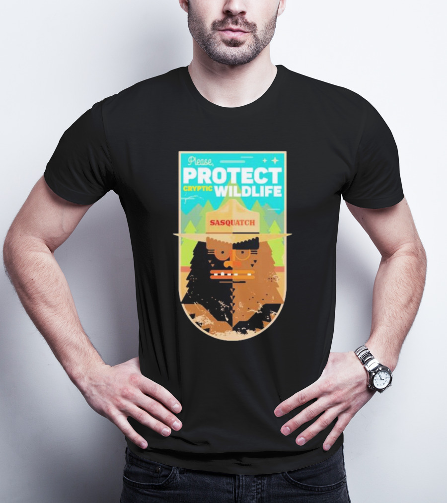 Please Protect Cryptic Wildlife Sasquatch T-Shirt