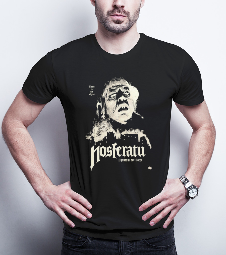 Time Is An Abyss Nosferatu Phantom Der Nacht Black And White Horror T-Shirt