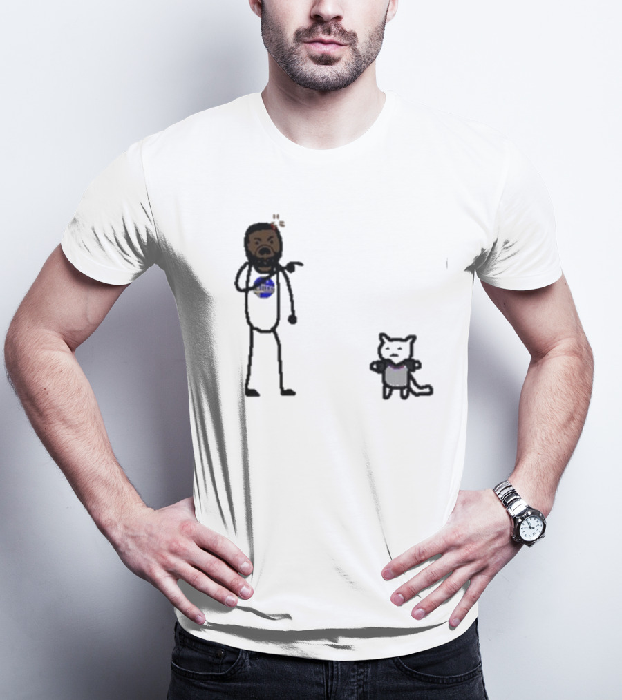 Draymond Basketball Angry Stick Figure With Paint Wearing Cat T-Shirt