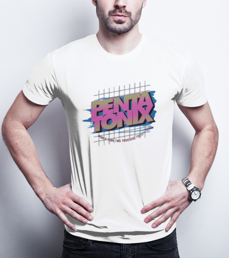 Pentatonix PTX Logo With Grid And Vibrant Colors T-Shirt