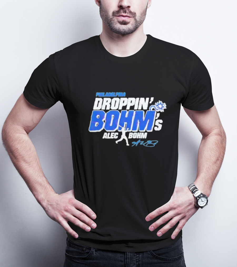 Philadelphia Droppin Bohm’s Alec Bohm Signature Baseball Text T-Shirt