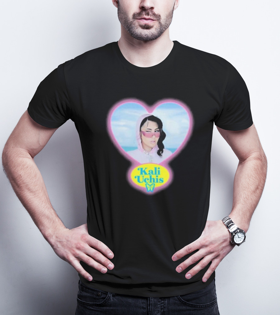 Kali Uchis Pastel Heart Portrait Butterfly T-Shirt