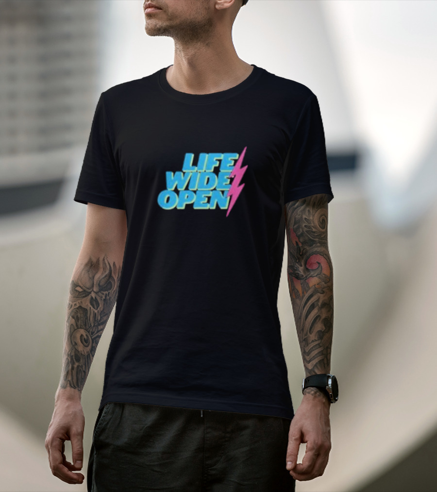 Life Wide Open Retro Lightning Bolt T-Shirt