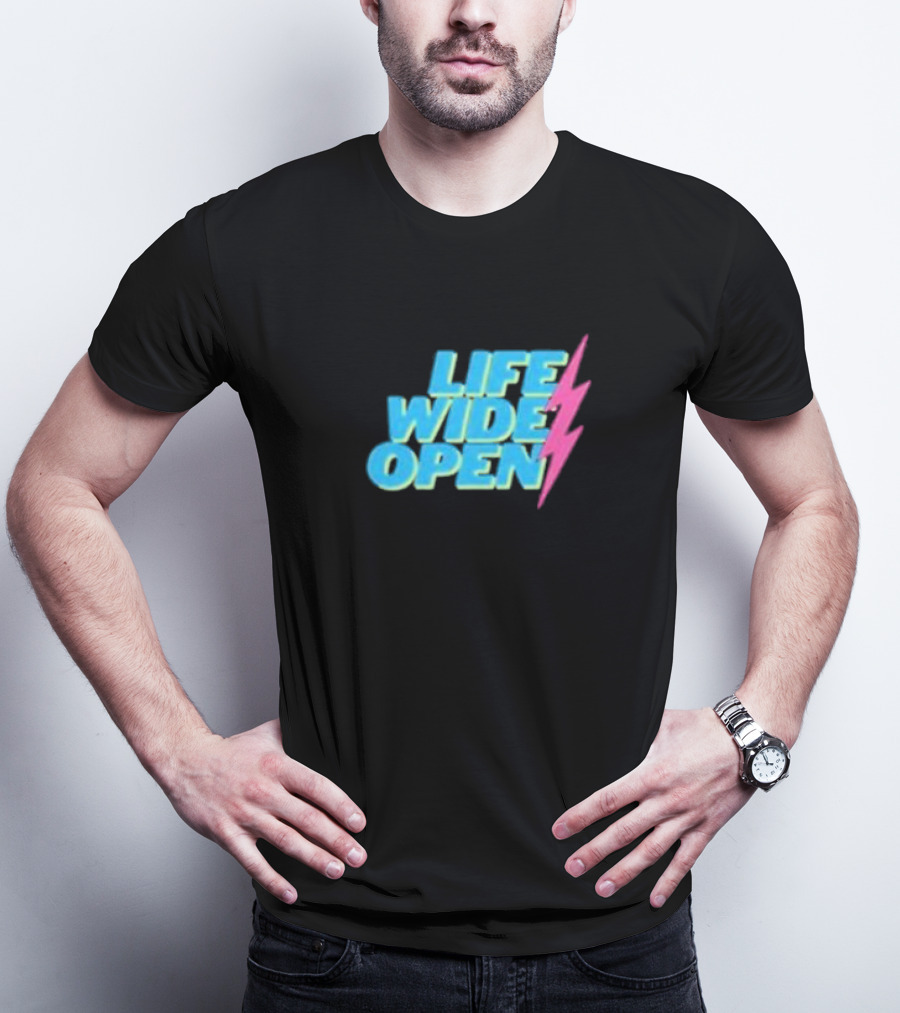 Life Wide Open Retro Lightning Bolt T-Shirt