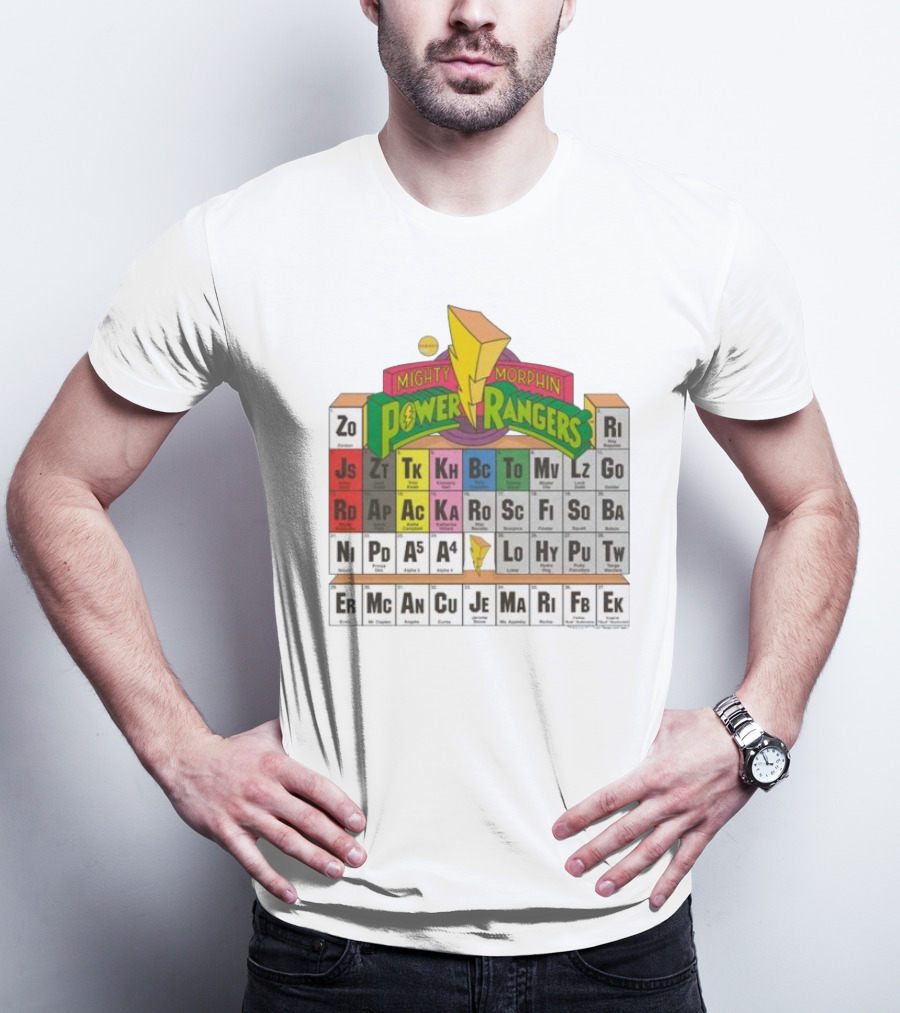 Mighty Morphin Power Rangers Morphing Periodic Table Elements T-Shirt