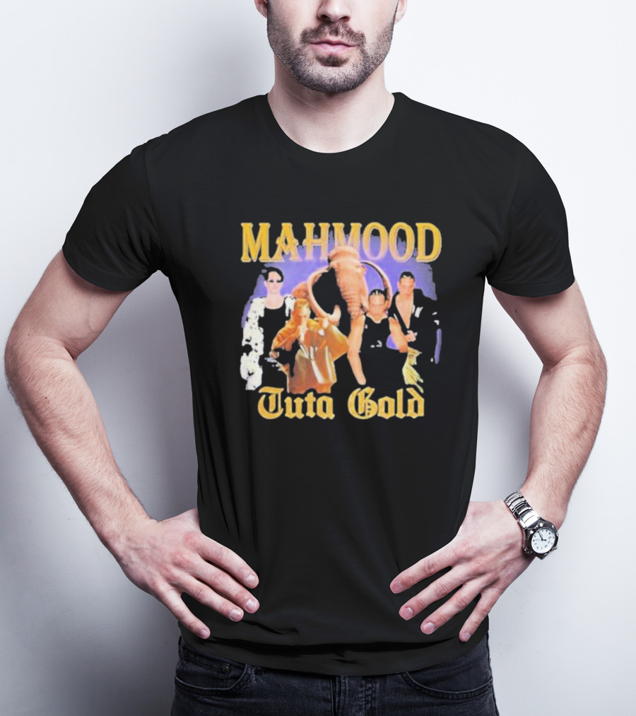 MAHMOOD Tuta Gold Elephant And Figures Collage T-Shirt