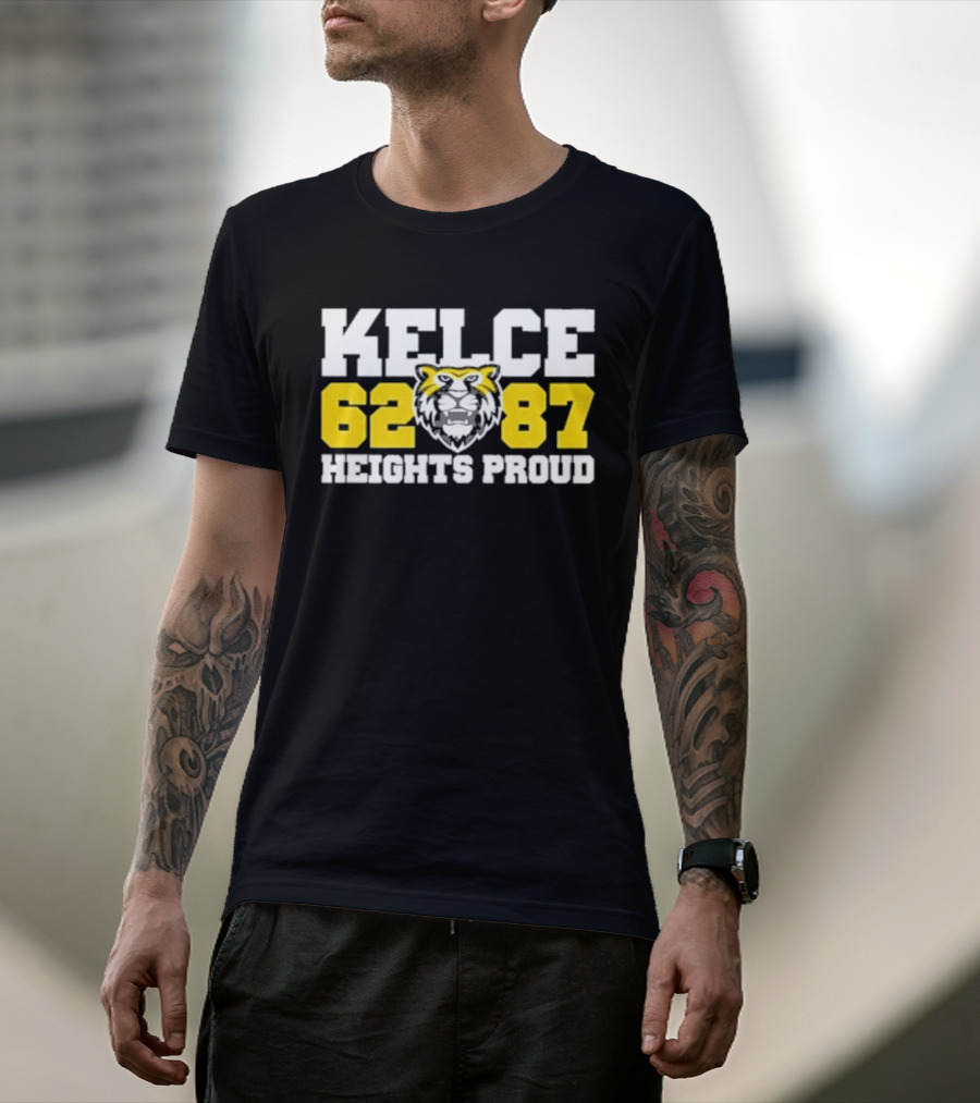Kelce 62 87 Heights Proud Tiger Face T-Shirt