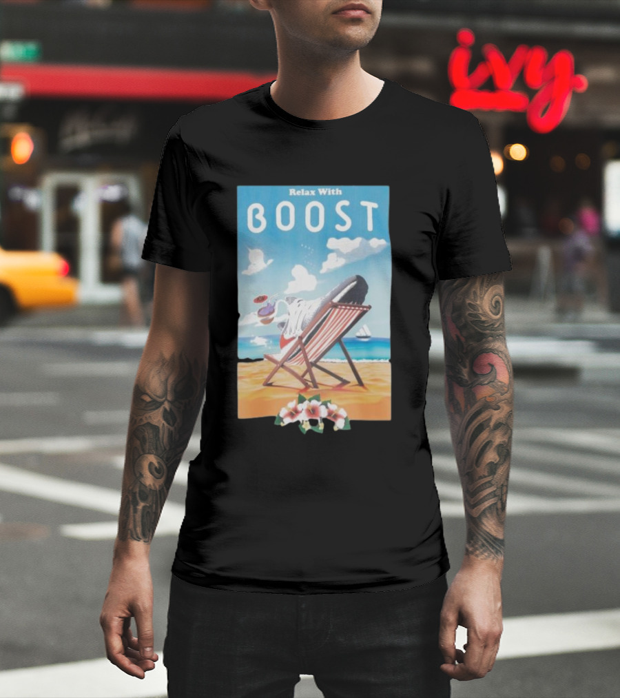 Relax With Boost Ultra Boost Beach Chair Scene T-Shirt