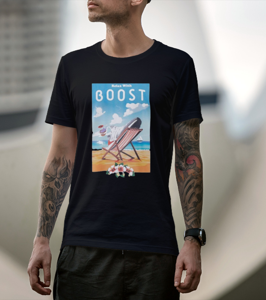 Relax With Boost Ultra Boost Beach Chair Scene T-Shirt
