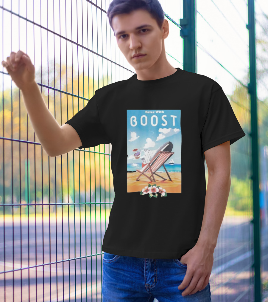 Relax With Boost Ultra Boost Beach Chair Scene T-Shirt