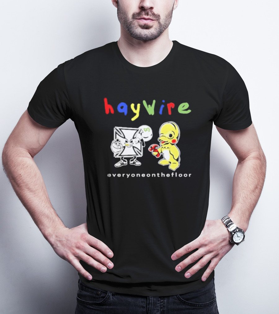 Haywire Everyoneonthefloor Colorful Cartoon Duo T-Shirt