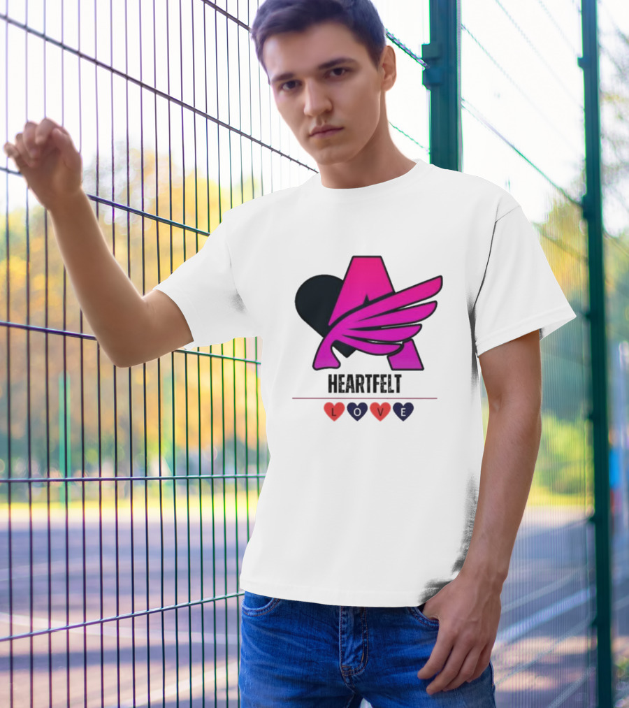 Heartfelt Love Pink Winged Heart T-Shirt
